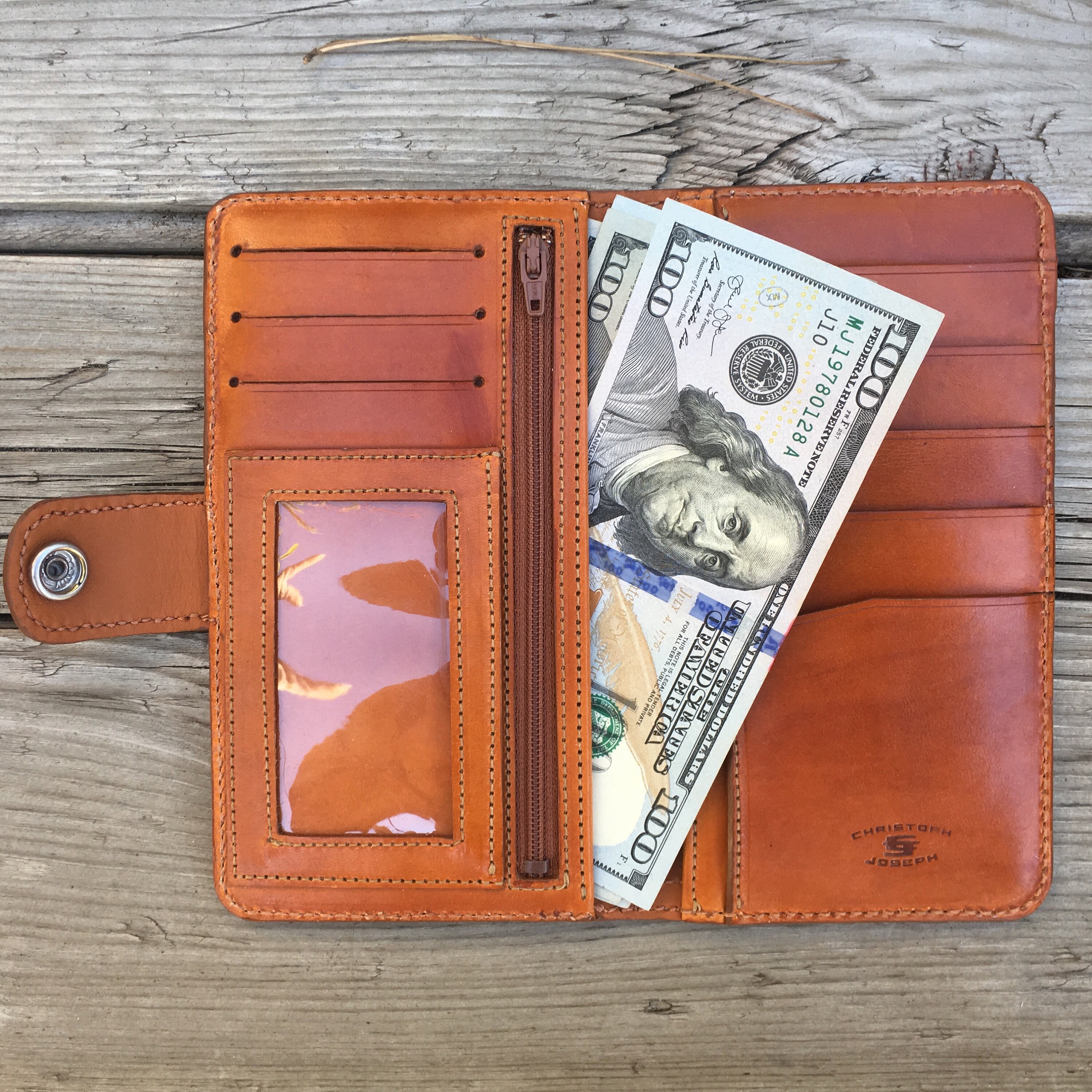 Western Style w/ Cross Personalized Male or Female Long wallet | Etsy