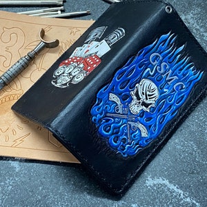 Trade/industry Themed Custom Tooled Bifold Wallets /oil Rig Worker ...