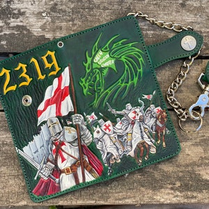 Custom Battle Scene Hand Tooled Bifold Wallets - Etsy