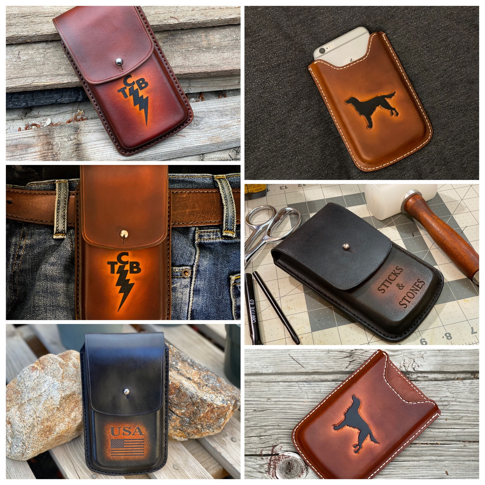 Custom Leather Smartphone Case / I-phone Leather Caddie / - Etsy