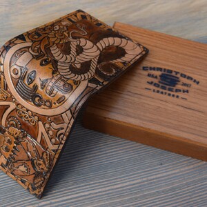 Aztec Art Men's Premium Bi-fold Wallet -authentic Handtooled Artisan ...