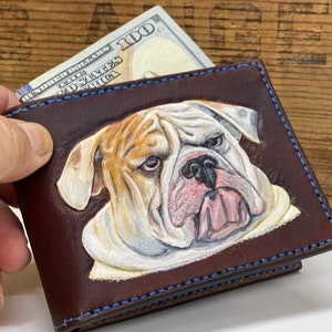 Pet Portrait / Dog / Cat / Animal/ Custom Tooled Leather Wallets - Etsy