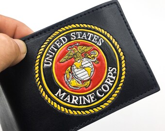 Leather Usmc Wallet - Etsy