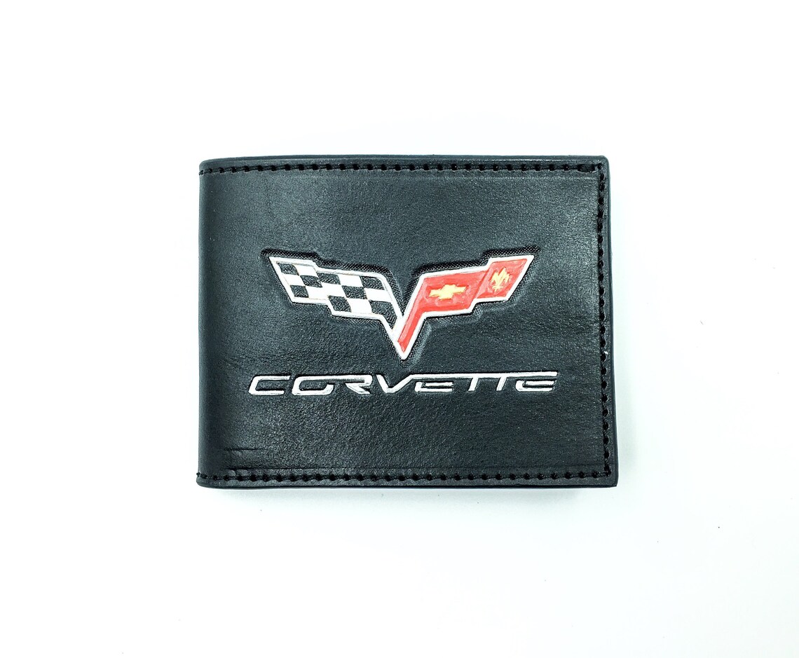 C6 Corvette Design Wallet / Hand-tooled Emblem Logo / Custom Leather ...