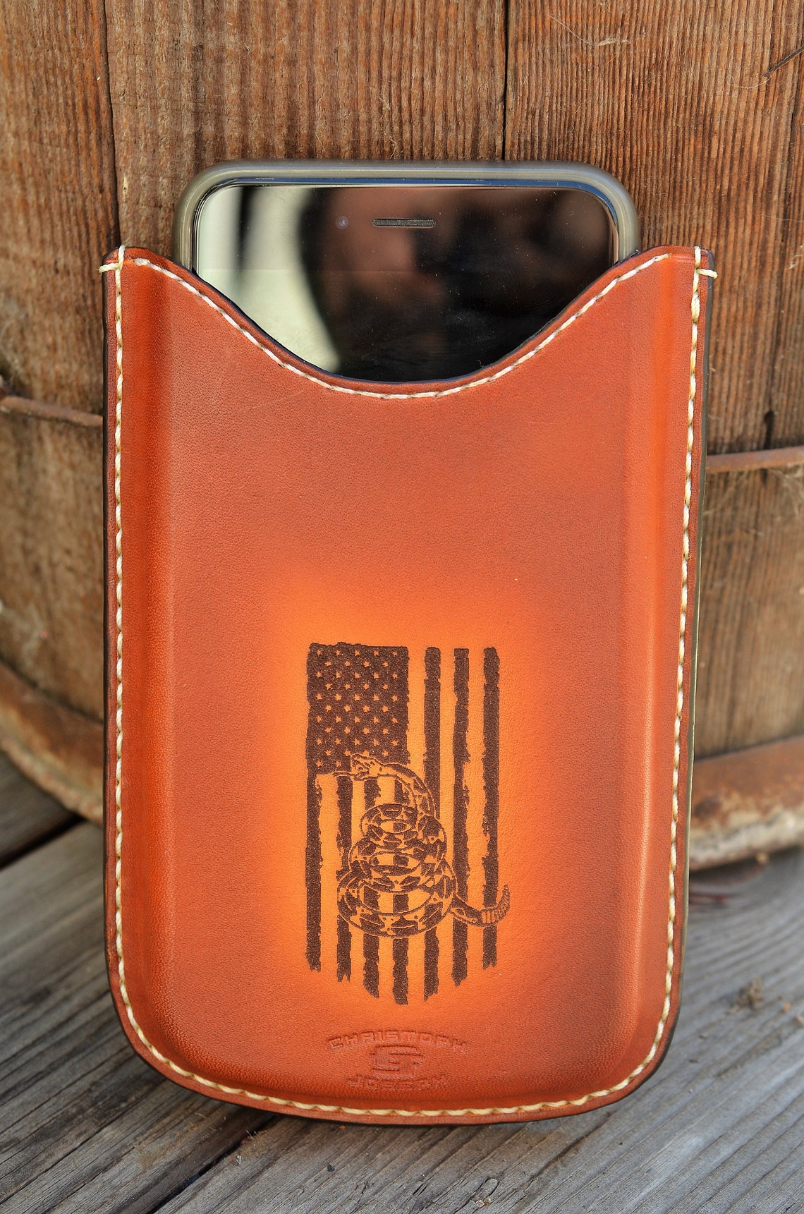 Custom Leather Smartphone Case / i-phone Leather caddie / | Etsy