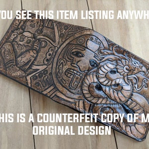 Aztec Art Men's Premium Bi-fold Wallet -authentic Handtooled Artisan ...