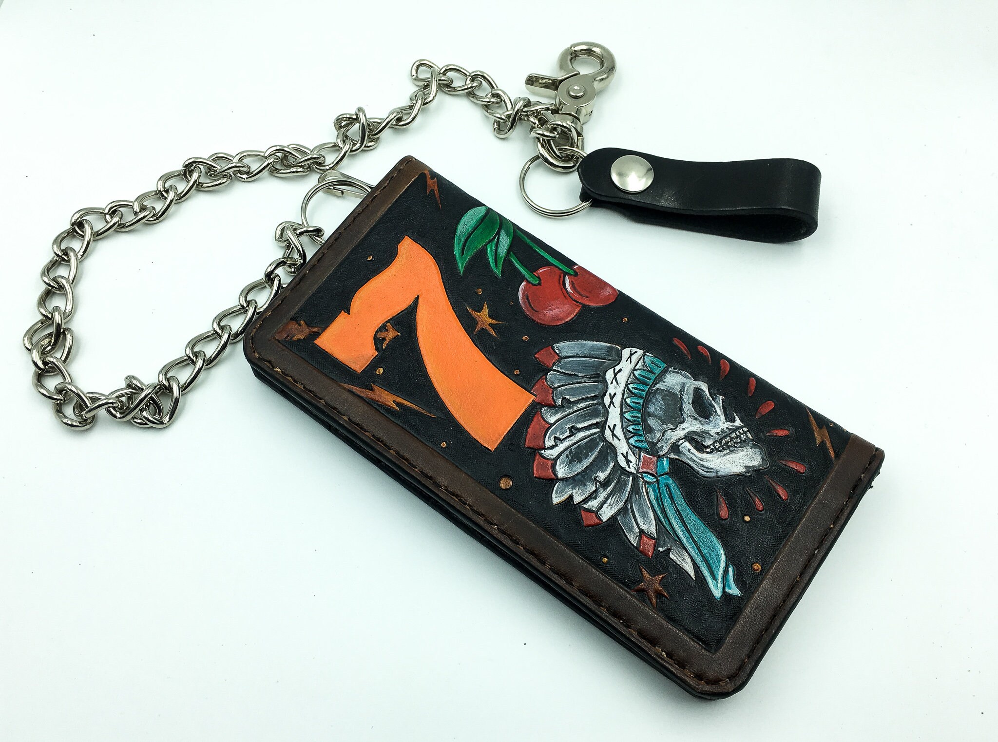 Tattoo Design Gambler Biker Wallet / Tattooed Wallets / Hand Carved ...