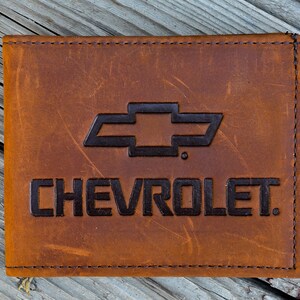Chevrolet Bowtie Leather Bifold Wallet -brown - Etsy