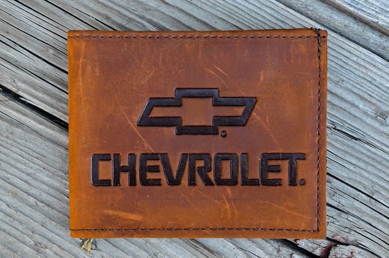 Chevrolet Bowtie Leather Bifold Wallet -brown - Etsy