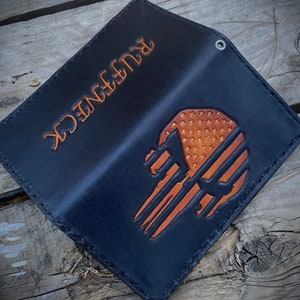 Custom Biker Wallets / Hand Tooled / Hand Crafted/ Any Theme or Design ...