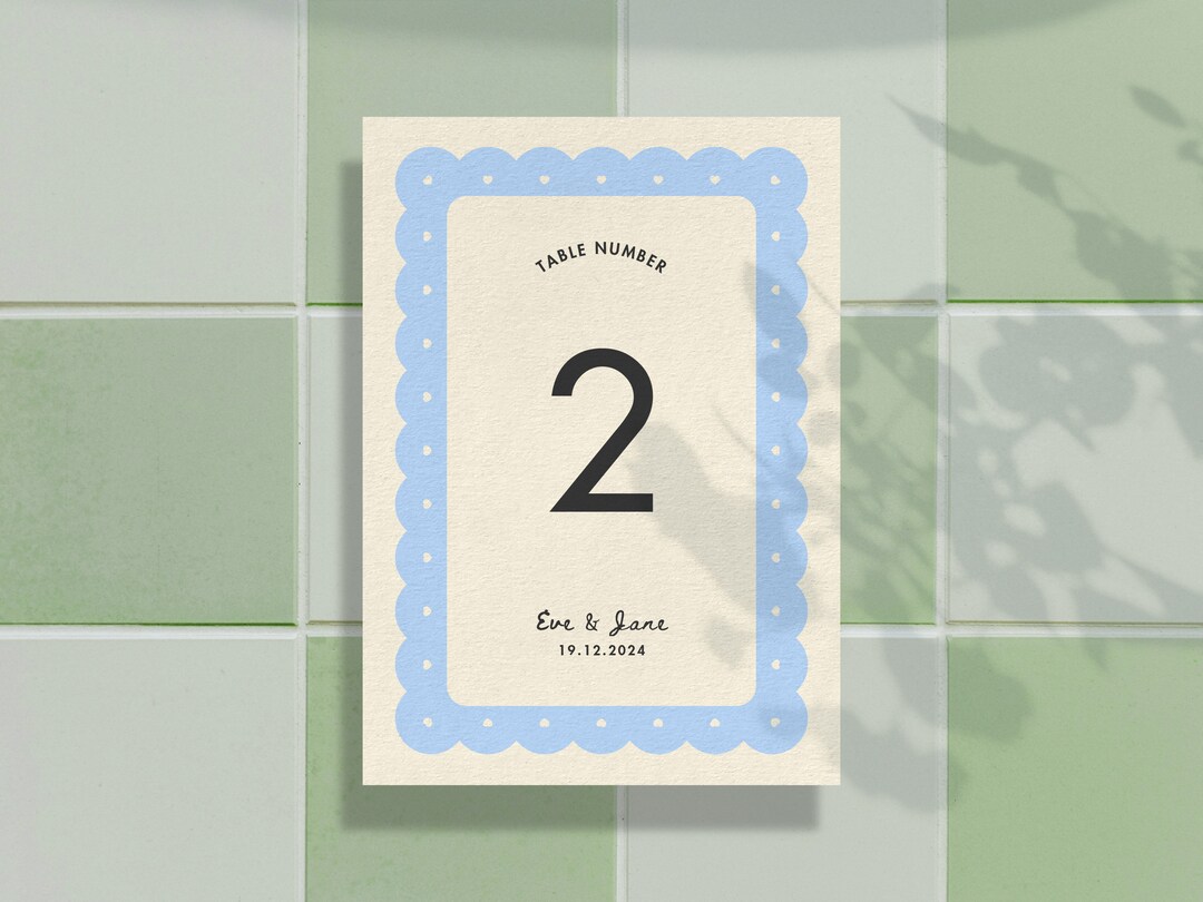 Table Sign Wedding Template Modern Vintage Cottagecore Pastel Creamy ...