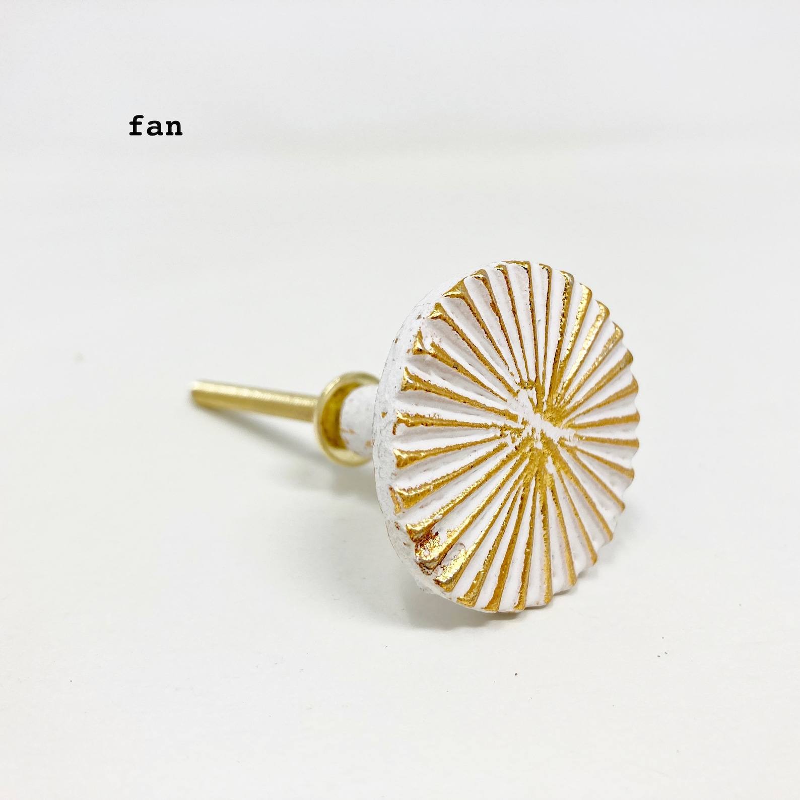 Washed Gold Animal and Fan Iron Drawer Pull, Rustic Cabinet Door Handle ...
