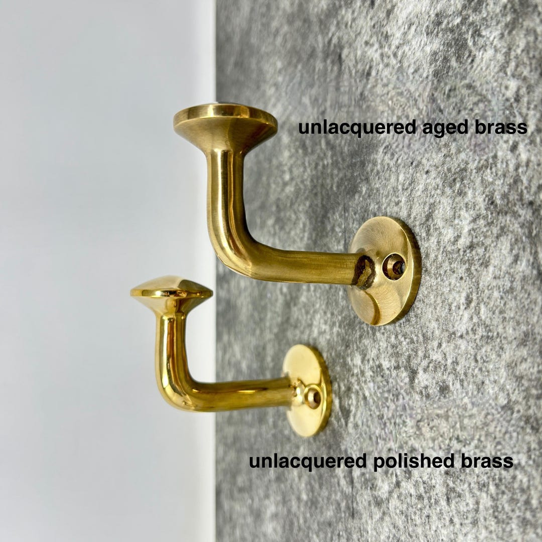 UNLACQUERED Solid Brass Dome Hook | Ceiling Hook | Polished Brass ...