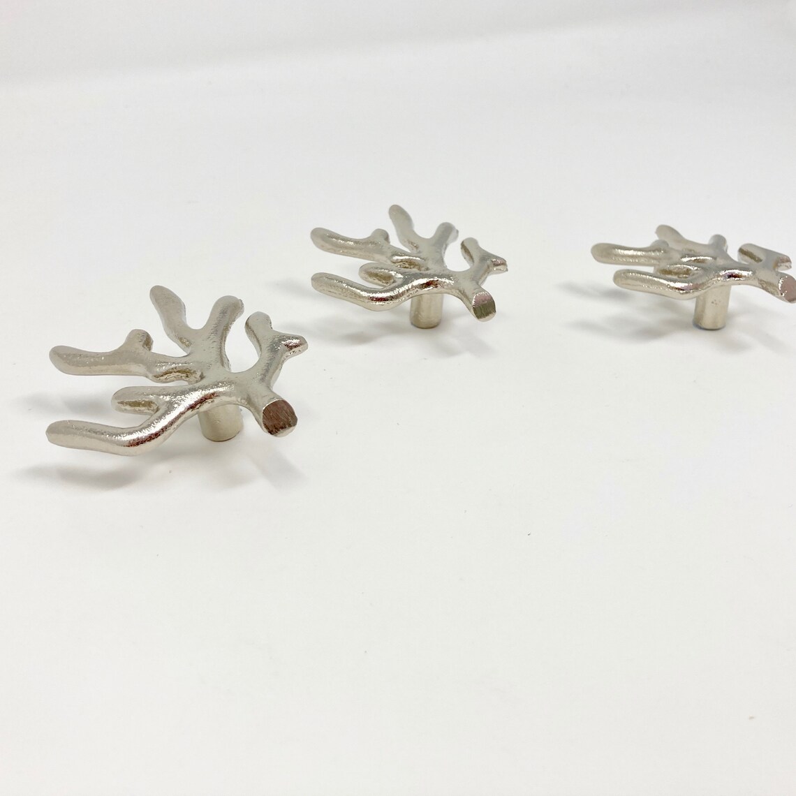 Silver Coral Tree Metal Branch Knob Drawer Pull Cabinet | Etsy UK