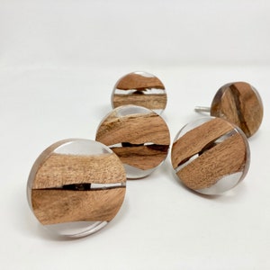 Round Clear Resin & Wood Knob | Artistic Cabinet Knob and Furniture ...
