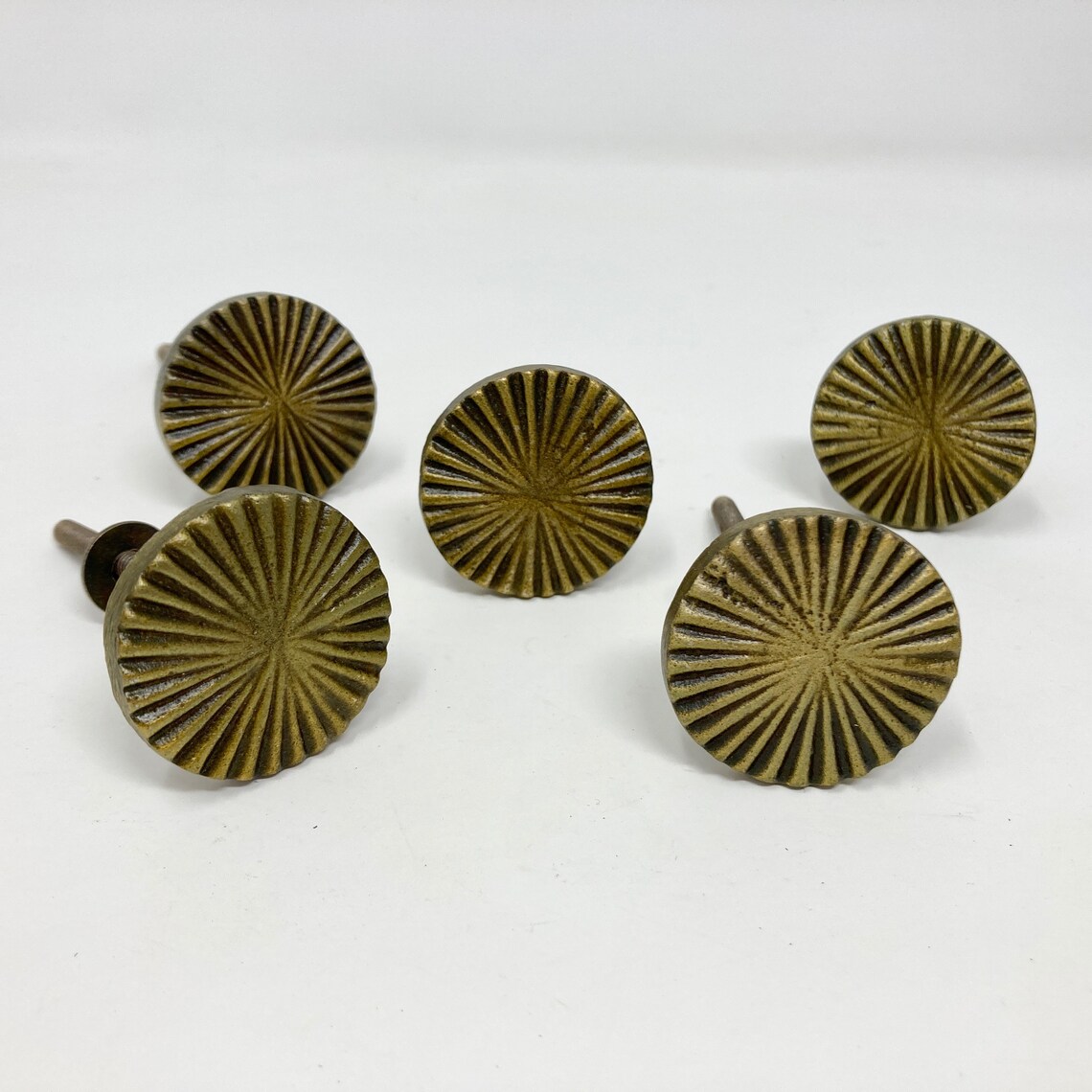 Antique Brass Vintage Art Deco Fan Iron Drawer Pull Rustic | Etsy UK