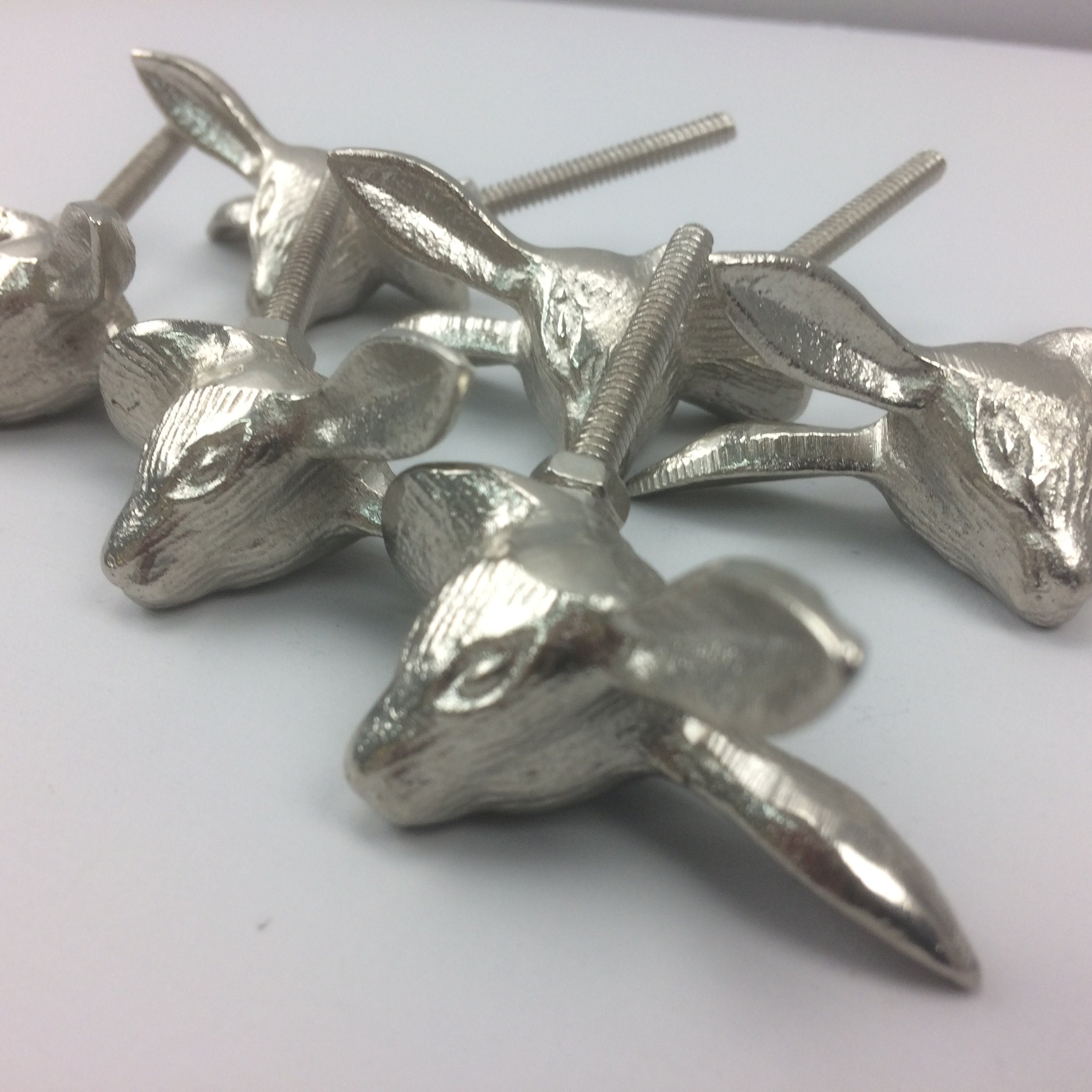 SILVER Hare Rabbit Bunny Drawer Door Pull Knob Animal Handle - Etsy UK