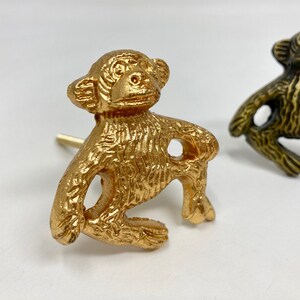 Cheeky Monkey Knob in Gold or Antique Brass Nursery Childrens Room ...