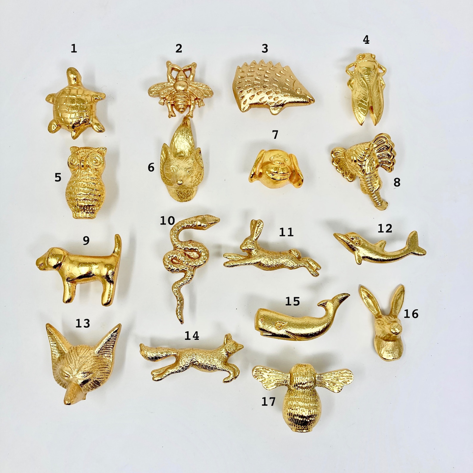Bright Gold Animal Drawer Knobs Dresser Cabinet Chest of - Etsy