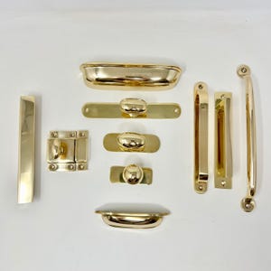 UNLACQUERED Solid Polished Brass Cabinet Knobs and Handles | I00% Brass ...