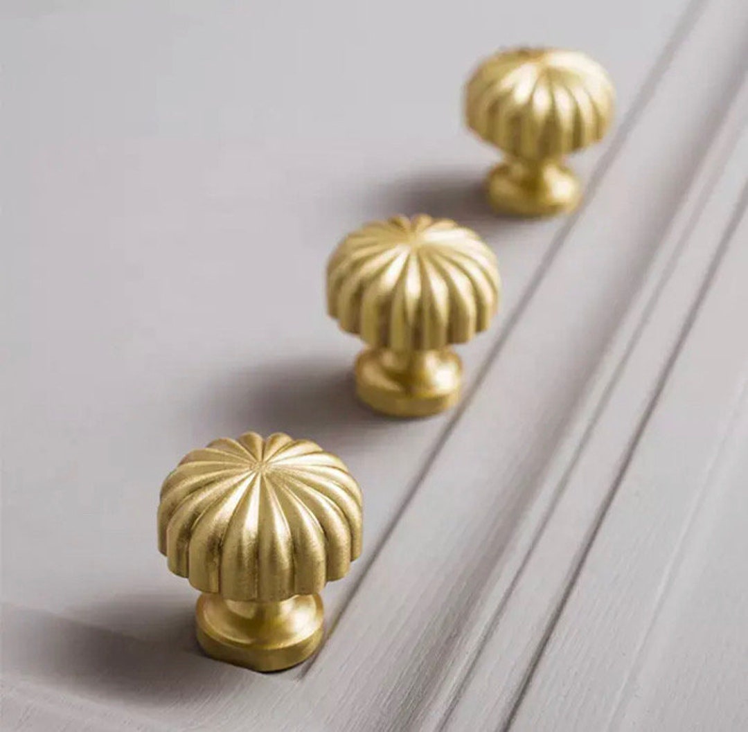 Sunflower Pull Knob | Solid Brass | 25mm | 30mm |kitchen Replacement Knob | Furniture Knob ...
