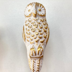 Washed Gold Owl Iron Drawer Pull, Rustic Cabinet Door Handle, Door ...
