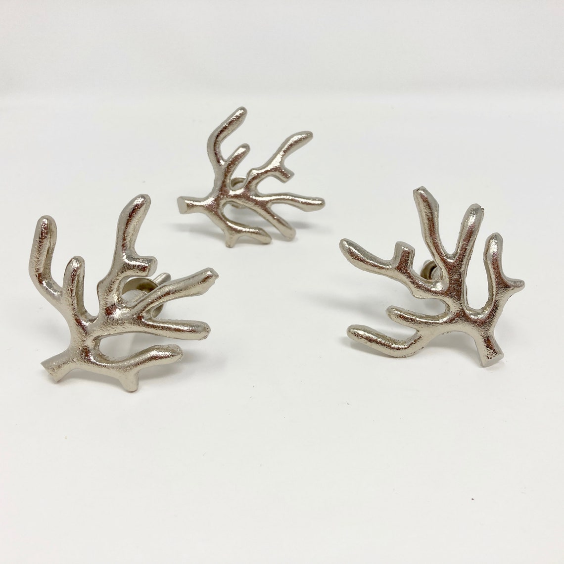 Silver Coral Tree Metal Branch Knob Drawer Pull Cabinet | Etsy UK