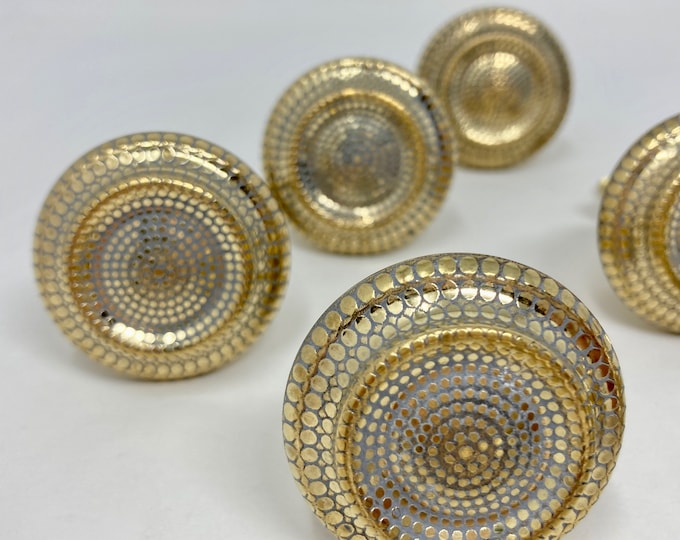 Moroccan Gold & GREY Round Drawer Knob Cupboard Pull Drawer Brass Etched Drawer Knob Brass ...