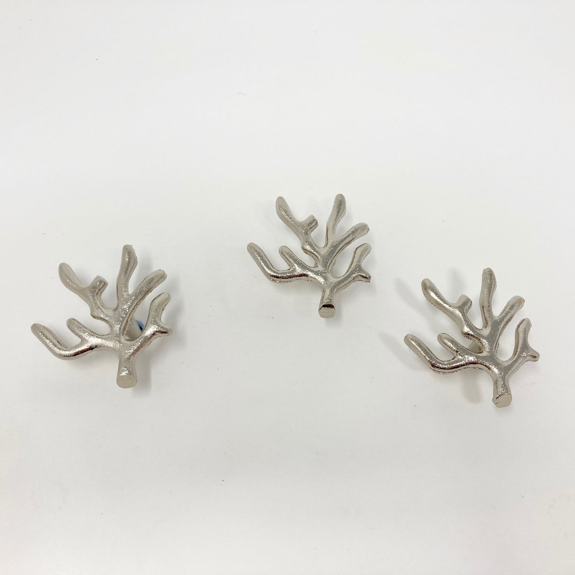 Silver Coral Tree Metal Branch Knob Drawer Pull - Cabinet Dresser ...
