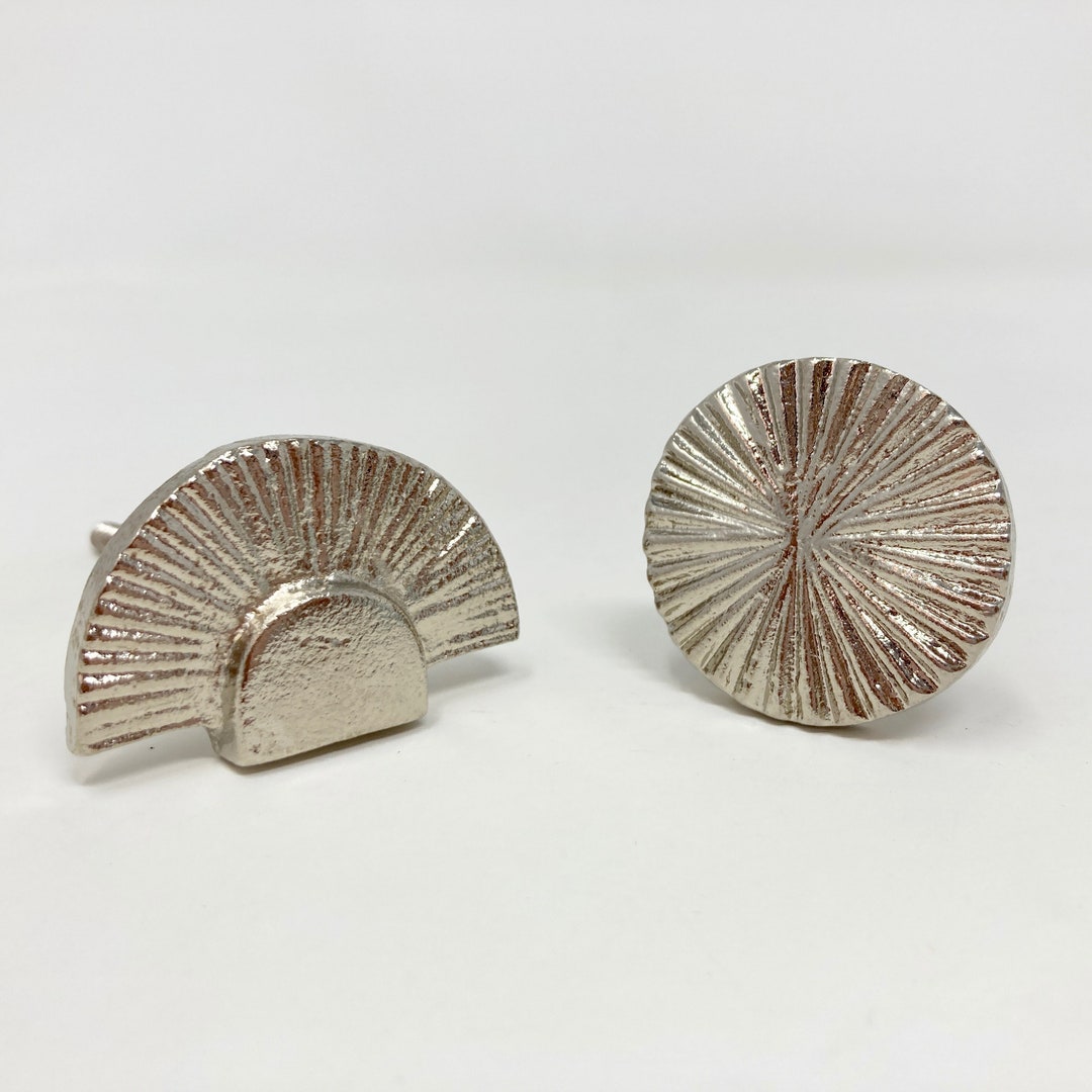 Silver Art Deco Fan Knob Silver Iron Knob, Kitchen Knob, Vintage Fan Knob Cabinet Pull Dresser ...