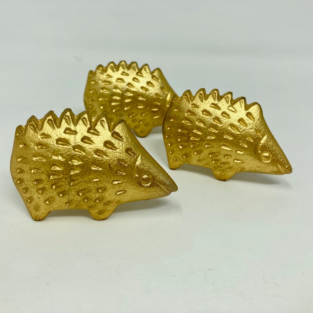 Old Gold Hedgehog Knob Antique Gold Vintage Gold Woodland Iron Drawer ...