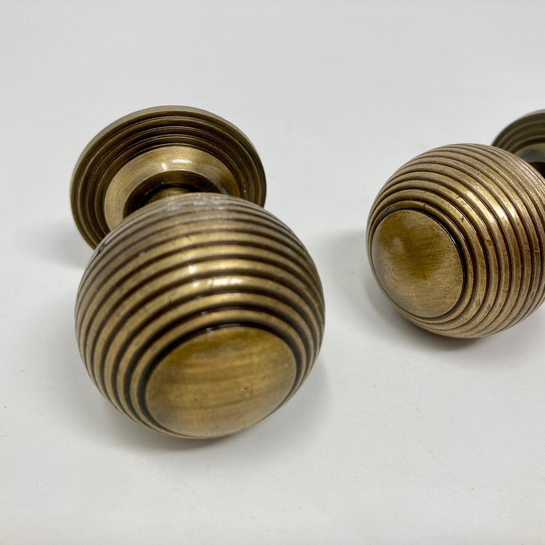 Beehive Knob Iron Antique Brass Kitchen Replacement Cabinet Vintage ...