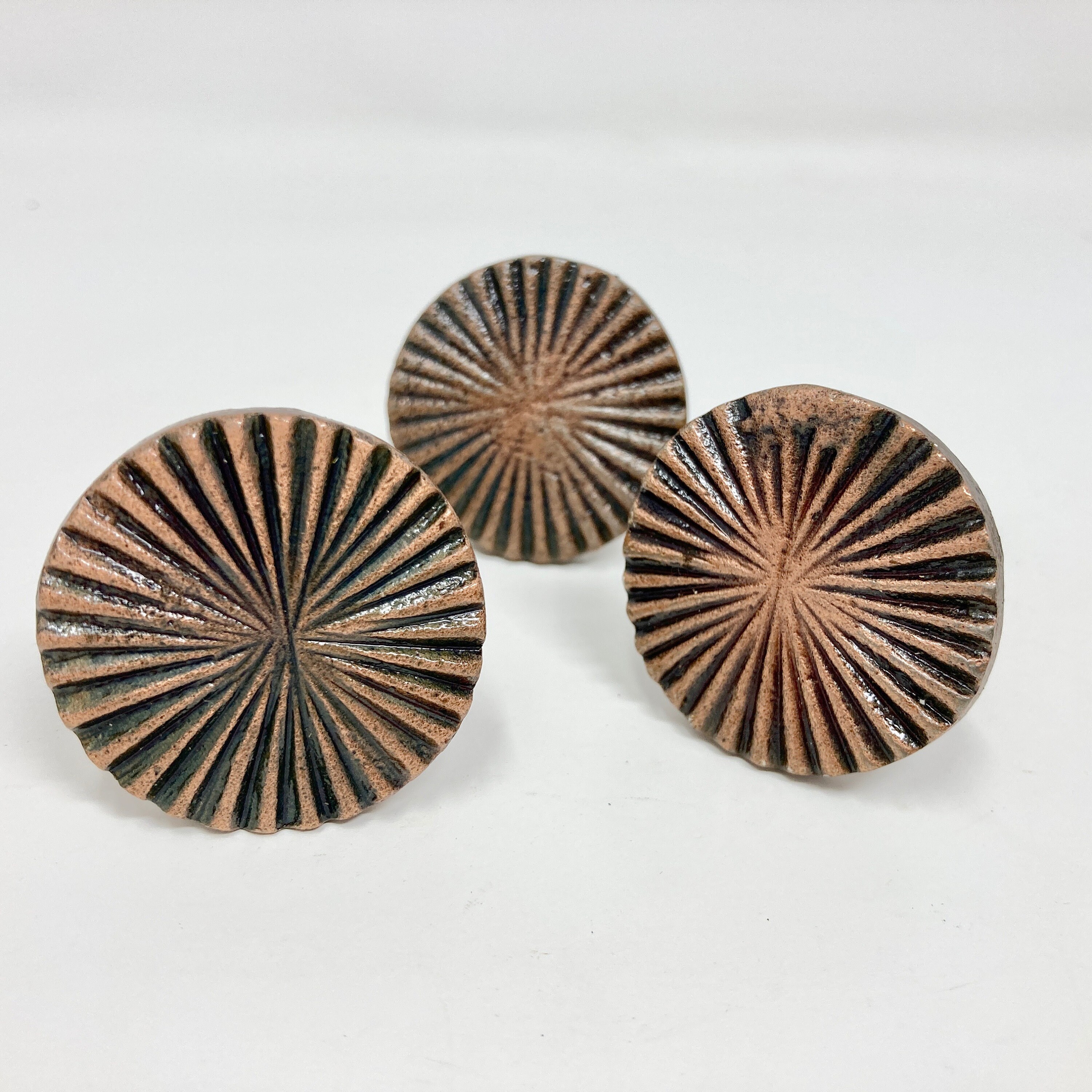 Antique Copper Vintage Art Deco Fan Iron Drawer Pull Rustic | Etsy