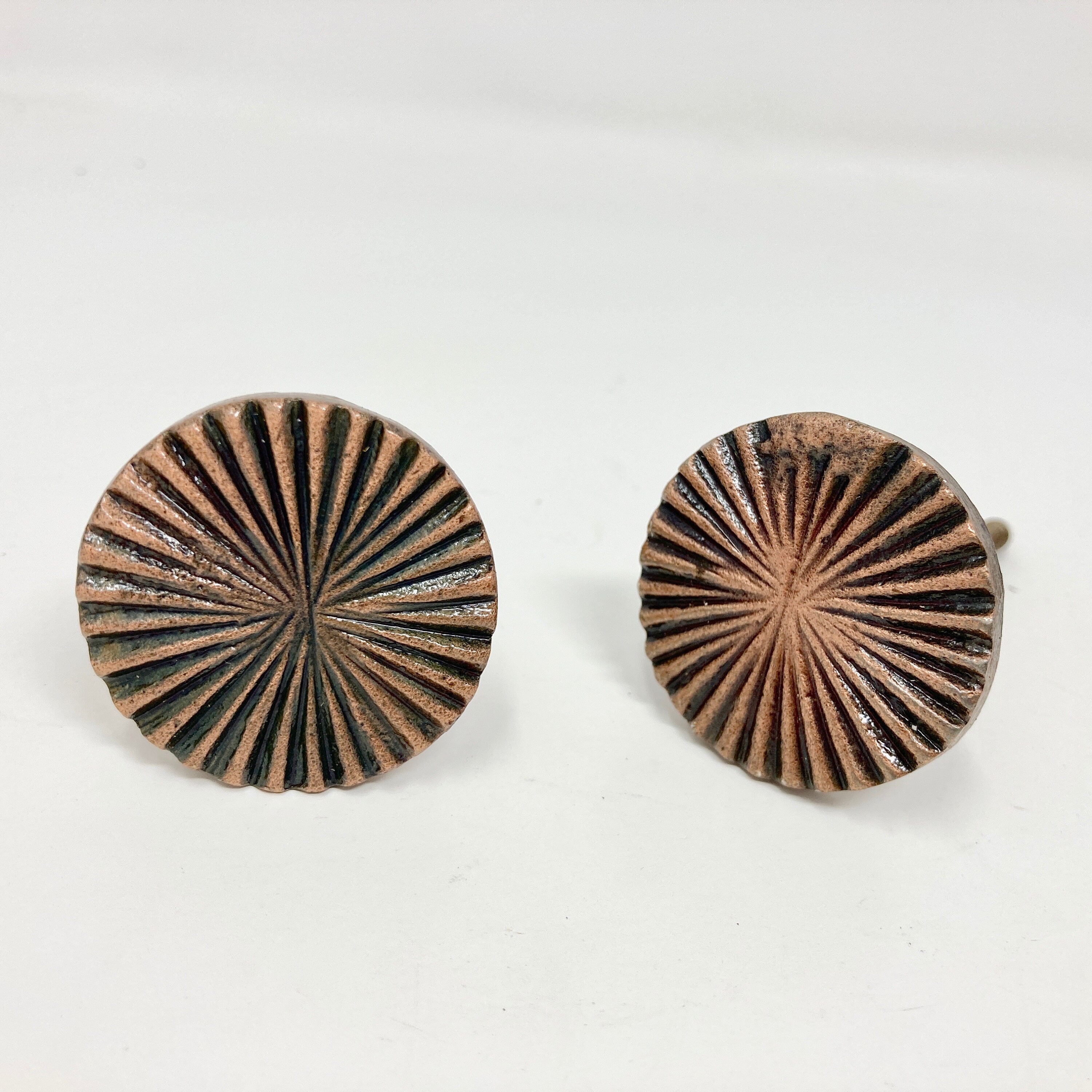 Antique Copper Vintage Art Deco Fan Iron Drawer Pull Rustic | Etsy