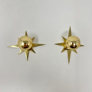 Backplates | STAR | FLOWER | Polished Brass Traditional Cabinet Knob ...