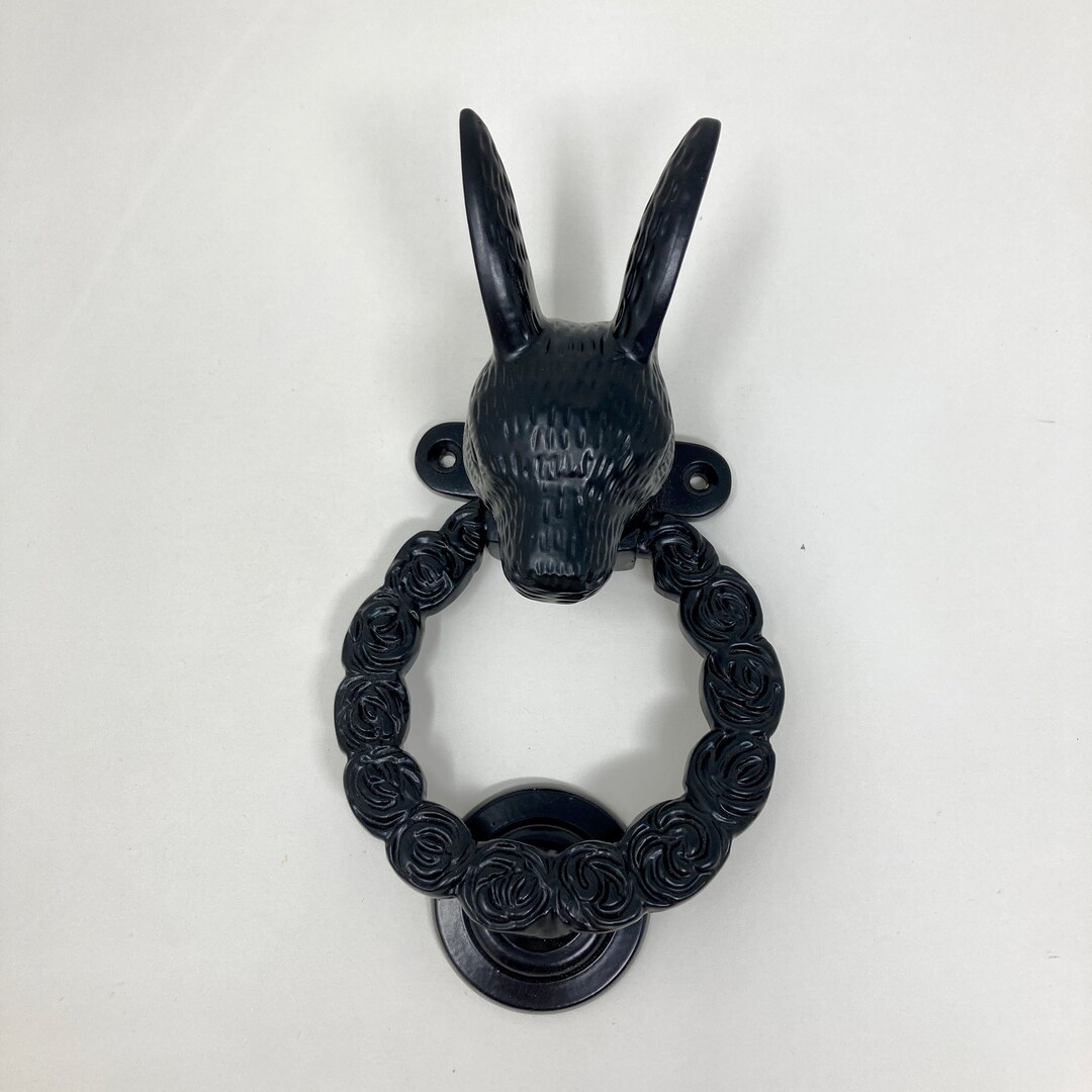 Vintage Black Hare Ring O Roses Solid Brass Door Knocker | Hare Door ...