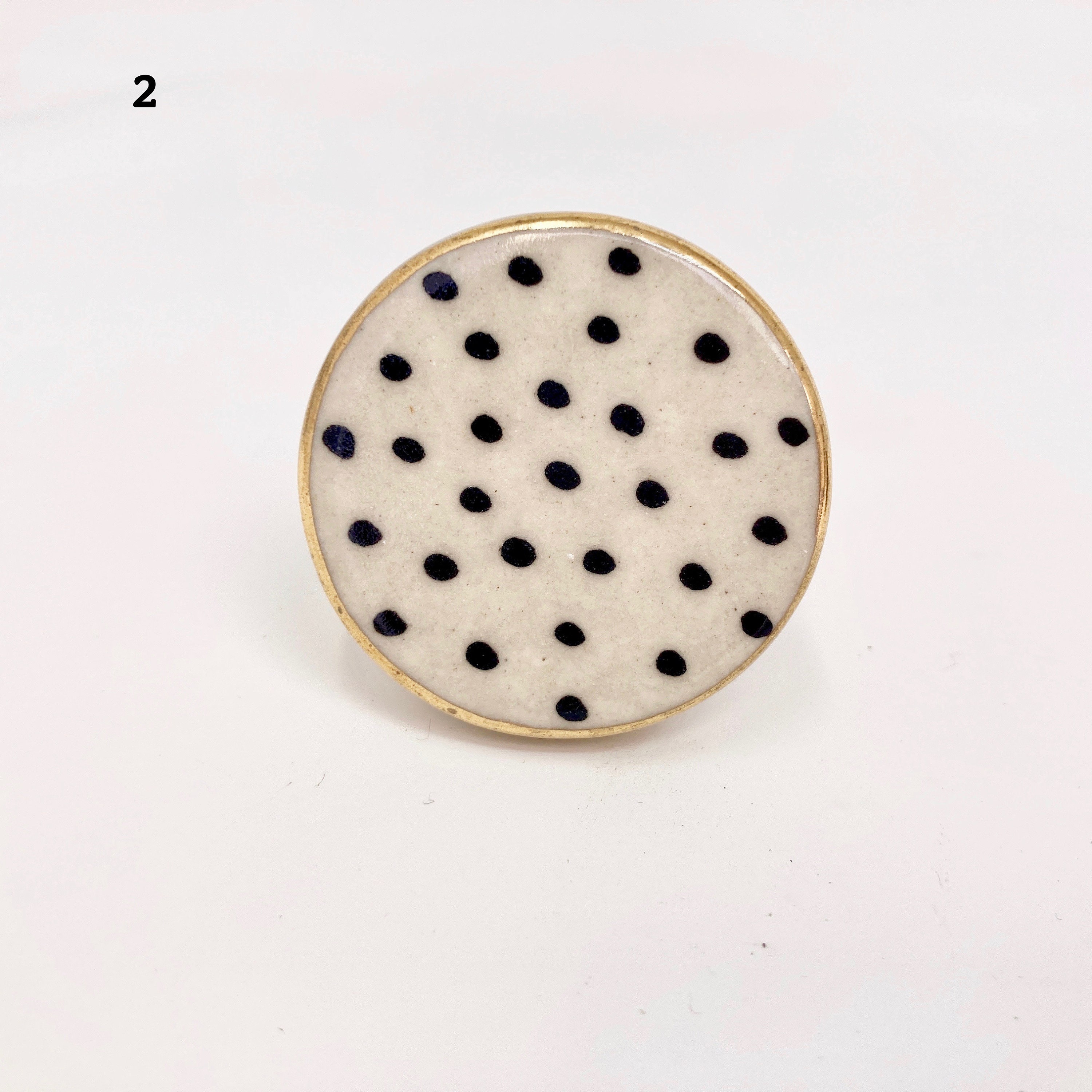 Hand Painted Handmade Ceramic Knobs in Gold Black & White - Etsy UK