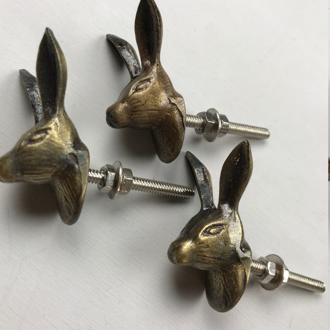 Antique Bronze Hare Rabbit Drawer Door Pull Knob Animal Handle - Etsy