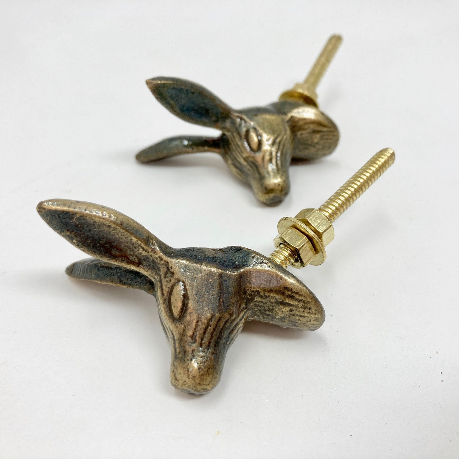 Antique Bronze Hare Rabbit Drawer Door Pull Knob Animal Handle - Etsy