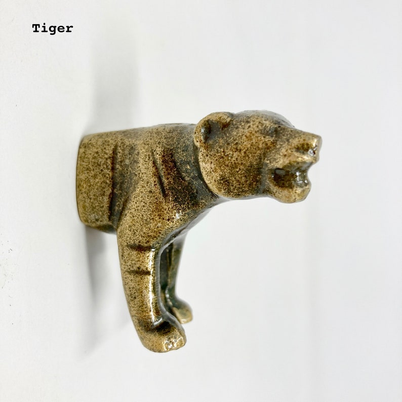 HOOKS Safari Antique Brass Animal Iron Metal Wall Hooks SET of 6 or ...