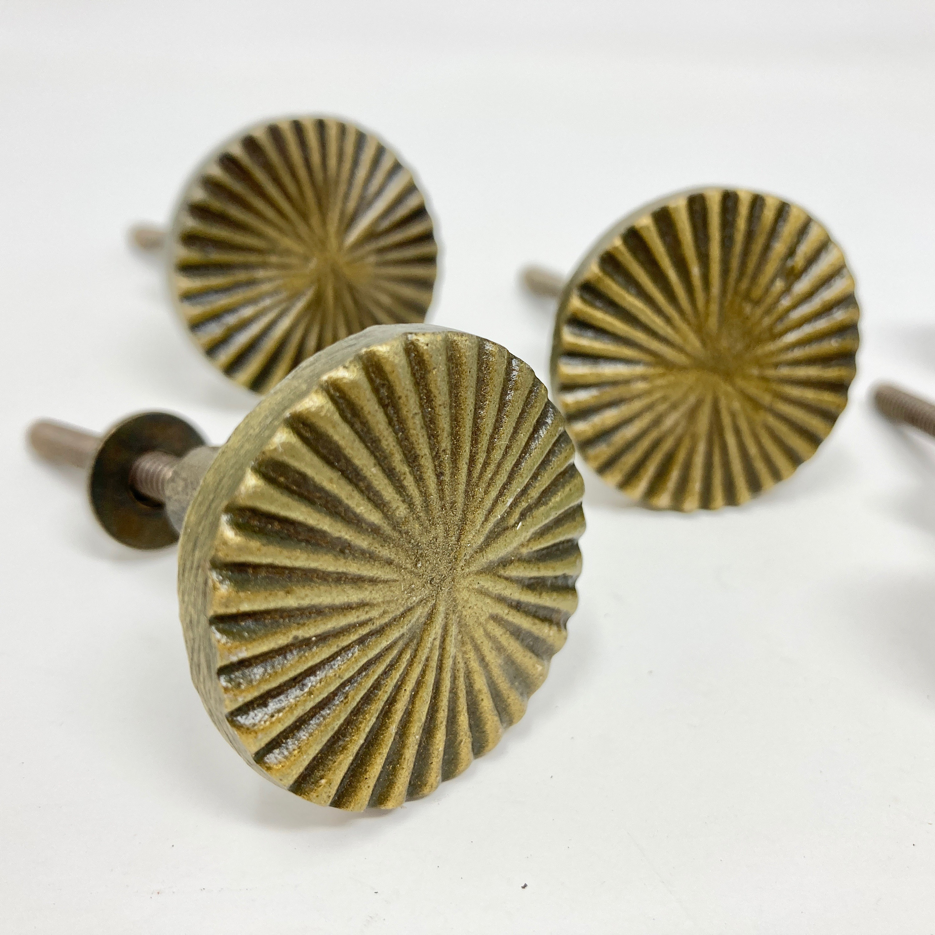 Antique Brass Vintage Art Deco Fan Iron Drawer Pull Rustic | Etsy UK