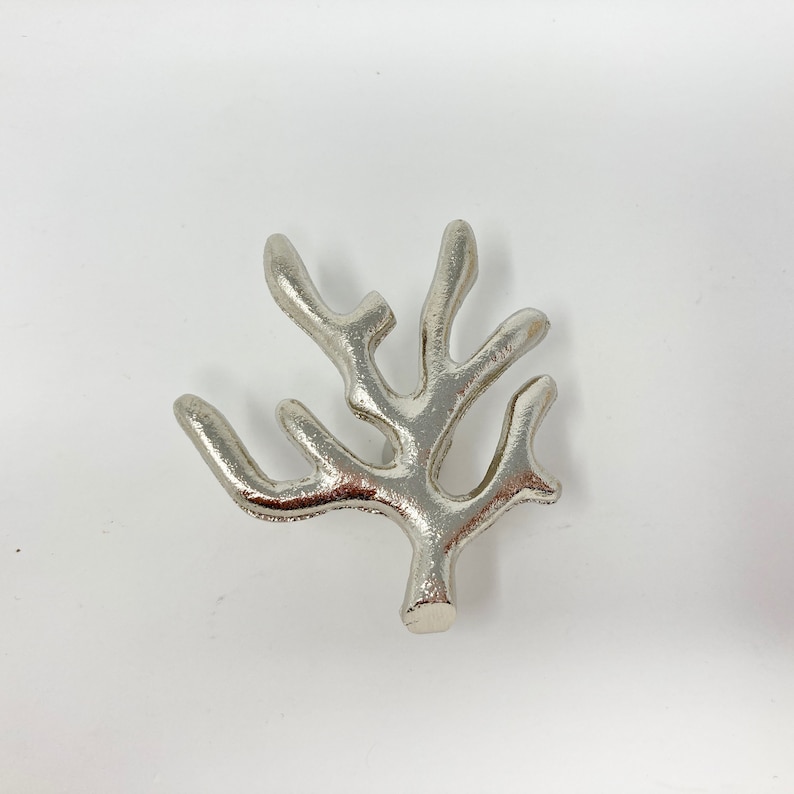Silver Coral Tree Metal Branch Knob Drawer Pull Cabinet - Etsy UK