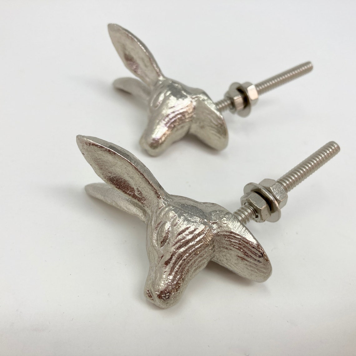 SILVER Hare Rabbit Bunny Drawer Door Pull Knob Animal Handle | Etsy