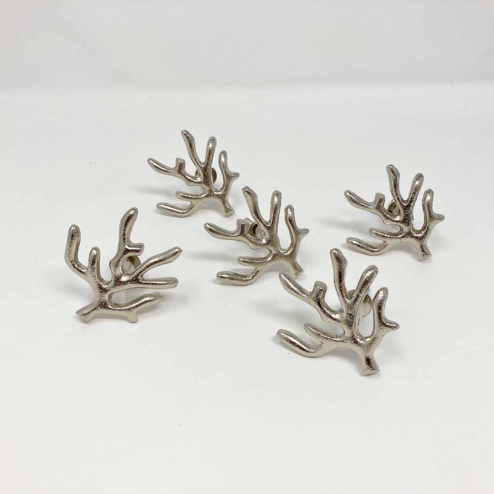 Silver Coral Tree Metal Branch Knob Drawer Pull Cabinet - Etsy UK