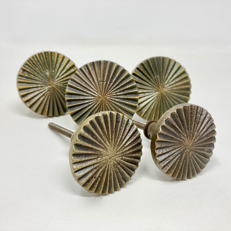 Antique Brass Vintage Art Deco Fan Iron Drawer Pull 2 Sizes - Etsy