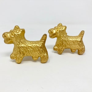 Old Gold Terrier Dog Knob Antique Gold Vintage Gold Iron Drawer Pull ...