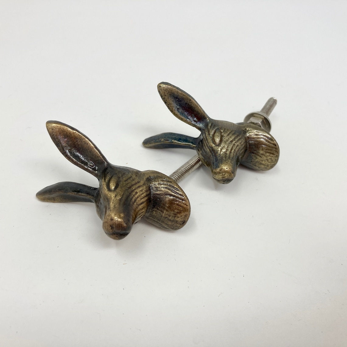 Hare Rabbit Knob in Gold Silver & Antique Bronze Drawer Pull - Etsy UK