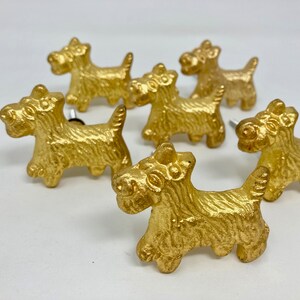 Old Gold Terrier Dog Knob Antique Gold Vintage Gold Iron Drawer Pull ...
