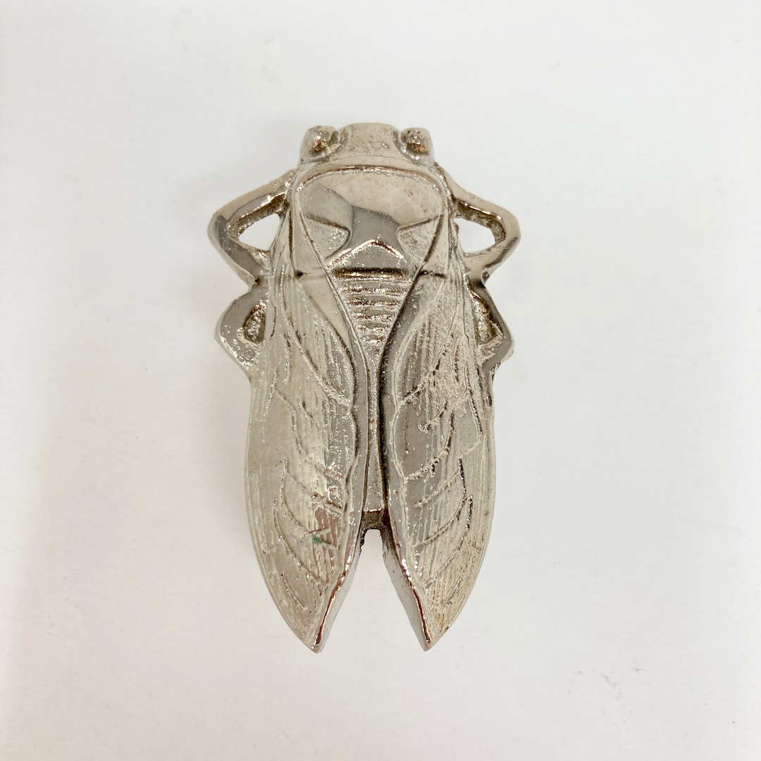 Silver Bug Insect Drawer Knob Metal Cicada Cabinet Knobs Dresser Knob ...