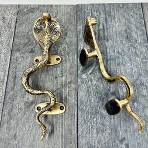 Solid Brass Antique Pair Snake Cobra Long Handles | Vintage | Cabinet ...